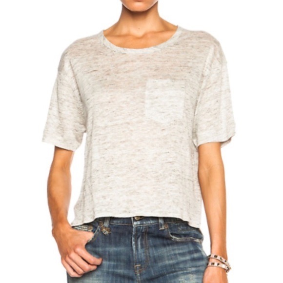 rag & bone | Tops | Rag Bone Boxy Grey Tee S Linen Blend | Poshmark